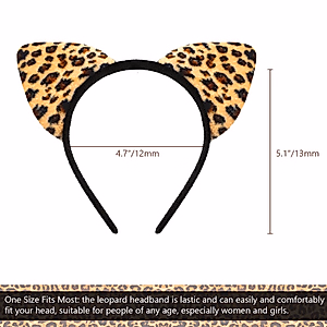 LIONSOUL 14pcs Cheetah Ears Headband for Women Leopard Cheetah Print Birthday Party Decorations Supplies