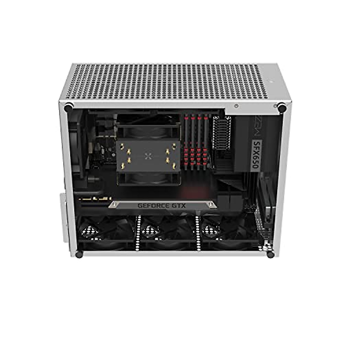 MATX PC Case in Mini-Size, Portable Gaming Computer Case, Aluminum Micro ATX Case for DIY Installation Silver