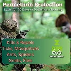 Zone Protects Realtree Invisible Hunter Permethrin Insecticide - 10oz Continuous Spray, Protects Gear & Tents, 0.5% Permethrin, Kills on Contact