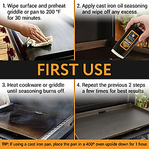 [2 Pack] Made in USA Cast Iron Seasoning Oil - Impresa Griddle Seasoning Stick for Blackstone Seasoning and Conditioning - Impresa Cast Iron Seasoning for Blackstone Seasoning and Conditioner - 6oz.