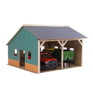 Kids Globe 1:16 Scale Wooden Farm Shed Toy for 2 Tractors Toys KG610338