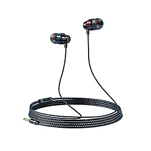 Arsvita Wired Earbuds Headphones In-Ear Noise Cancelling Ear buds with Deep Bass Stereo Sound, Volume Control,Compatible for All 3.5mm Interface Devices, Phone, Tablet, MP3, CD Player, Cassette Player