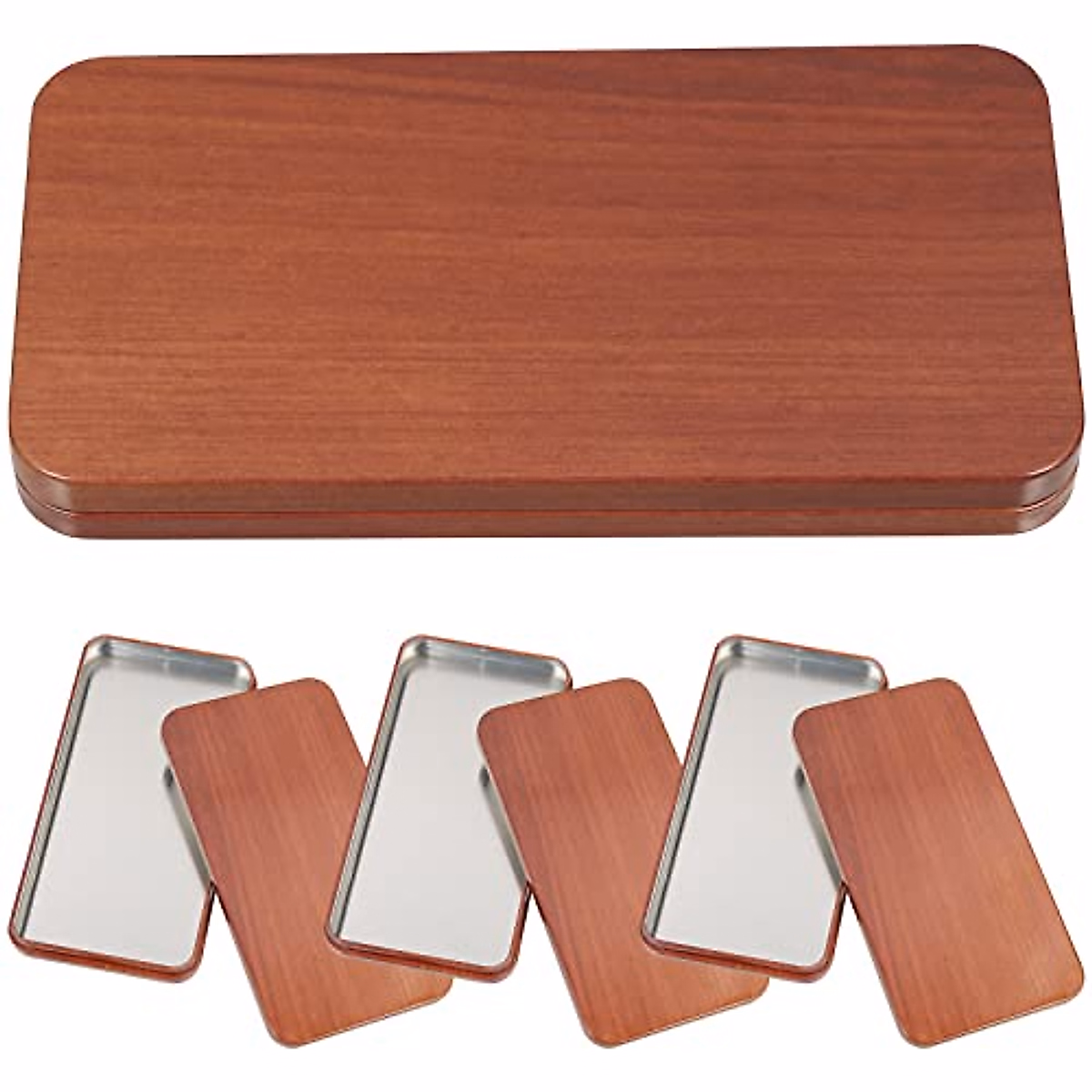 Cabilock Desktop Stand Desktop Stand Glass Containers 4pcs Metal Portable Storage Box Empty Tins with Lid Screen Protector Organizer Desktop Stand Glass Containers Glass Containers