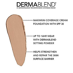 Dermablend Cover Creme High Coverage Foundation with SPF 30, 30N Sand Beige, 1 Oz.