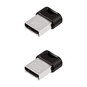PNY Elite-X Fit 64GB 200MB/sec USB 3.0 Flash Drive (P-FDI64GEXFIT-GE) with PNY Elite-X Fit 128GB USB 3.0 Flash Drive