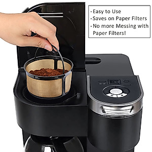 Reusable 8-12 Cup Basket Gold Mesh Coffee Filter for Keurig K-Duo Essentials and K Duo Brewers Machine, Replaces your Paper Coffee Filters, BPA Free (1 Pack)