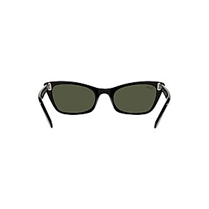 Ray-Ban Women's RB2299 Lady Burbank Cat Eye Sunglasses, Black/Green, 52 mm