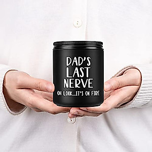 Miracu Manly Candles for Dad - Dads Last Nerve - Funny Dad Gifts, Dad Birthday Gifts from Daughter, Son - Relaxation, Fathers Day Relaxing Gifts for Dad, Father, Best Dad, Daddy - Bday Gifts for Dad