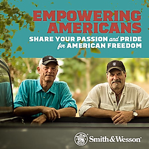 Men's Adjustable Two-Toned Green & Denim Trucker Baseball Hat with Smith & Wesson Emblem Logo, Contrast Stitching, and Off-White Mesh- Offically Licensed