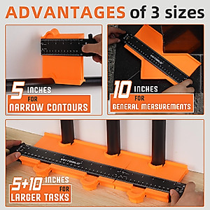 VEITORLD Contour Gauge Profile Tool, Shape Duplicator with Lock, Gifts for Men Dad Husband Him Grandpa Valentines Day Birthday, Stocking Stuffers for Men, Flooring Tools for Woodworking, Construction
