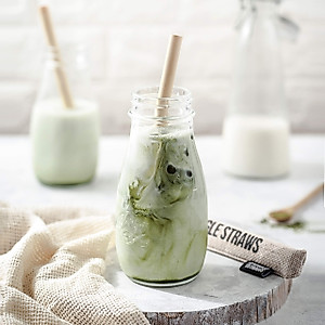 Jungle Straws 12 Pack Reusable Bamboo Straws 8" • Hessian Bag & Straw Pouch • Cleaning Brush • 100% Organic & Handmade in Vietnam • Eco Friendly Natural Drinking Straw • Zero Waste Wooden Straws