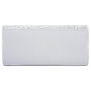 U-Story Women's Elegant Floral Lace Evening Party Clutch Bags Bridal Wedding Purse Handbag (White)