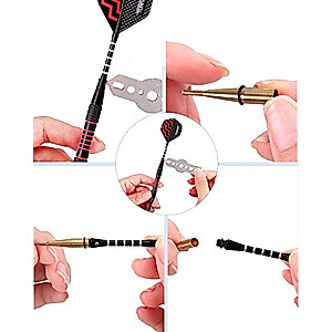 Turnart Darts Plastic Tip - Professional Soft Tip Darts Set for Electronic Dartboard 9 Pcs 18 Grams with 50 Extra Tips 9 Shafts 27 Flights Tool Kit Flight Protectors and Gift Darts Case (Color)