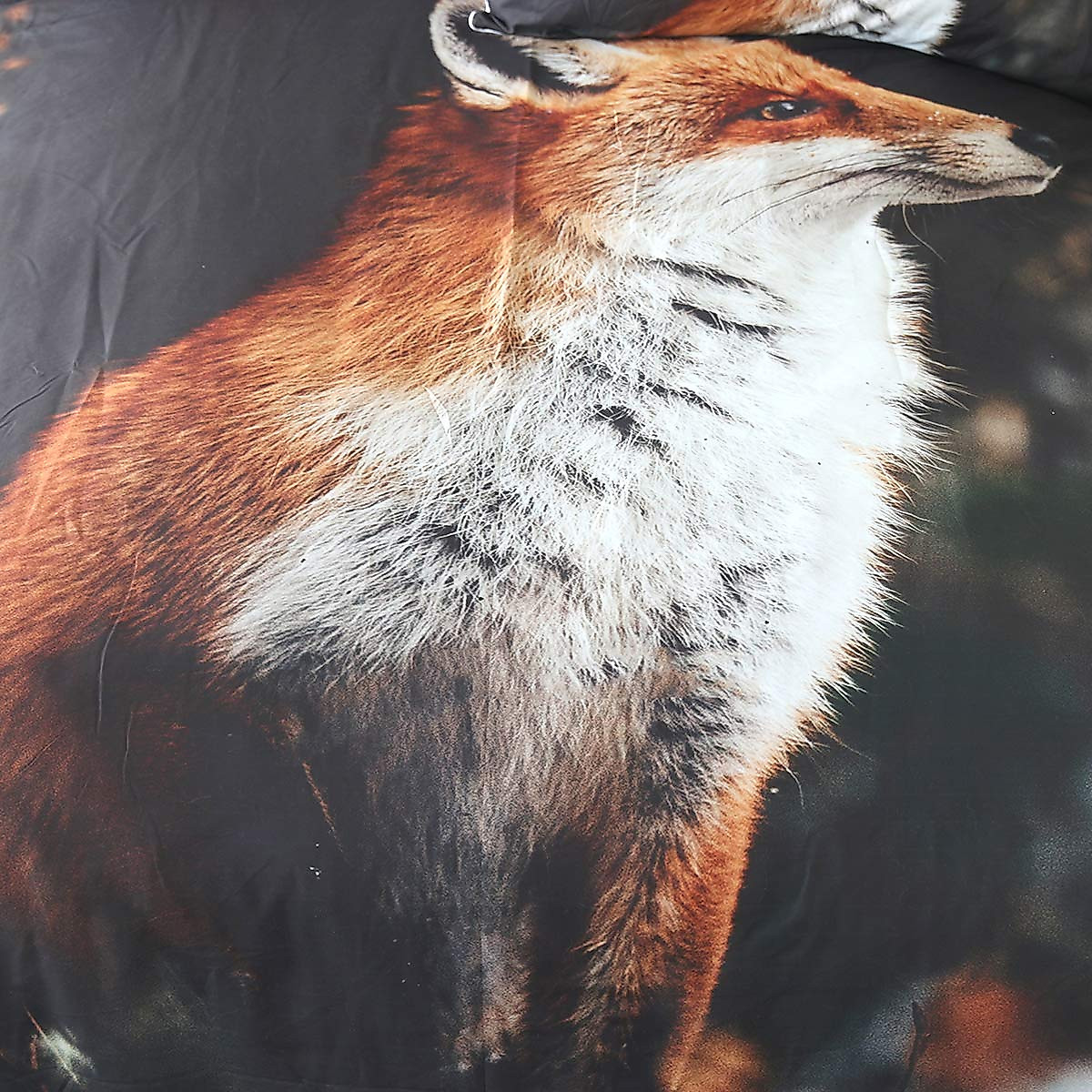 Sleepwish Fox Bedding Full for Boys Girls Woodland Animals Comforter Cover Set 3 Pieces 3D Fox Duvet Cover Sets Full Size
