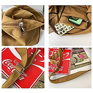 FRVXO Women's Fashion Crossbody Bag Large Size Shoulder Bag Casual Shopping Bag Canvas Messenger Bag Travel Pouch (Green)