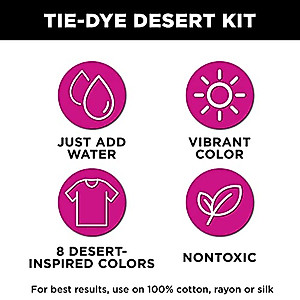 Tulip One-Step Tie-Dye Kit, Desert Colors, Easy Craft Activity, Permanent Fabric Designs, 8-Color