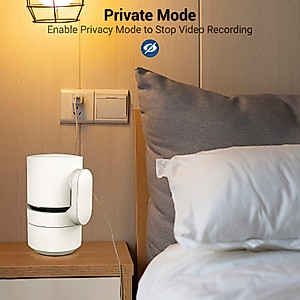 WiFi Security Camera for Home,1080P Indoor Camera for Pet/Baby Monitor,360 Motion Track,Privacy Mode,Cloud&Micro SD Card Storage,2-Way Audio,Google Assistant & Alexa Compatible (Plug in Camera)