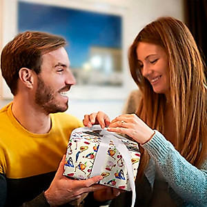 CENTRAL 23 Birthday Wrapping Paper For Women - 6 Sheets Thick Gift Wrap - Yoga Wrapping Paper - Fruits - Workout - Ladies - For Birthday Bridal Shower Anniversary - Comes With Fun Stickers