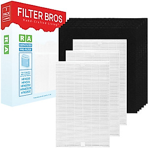 Filter Bros HRF-R3/A300 3 HEPA 6 Carbon Replacement Fits Honeywell HPA300 Series