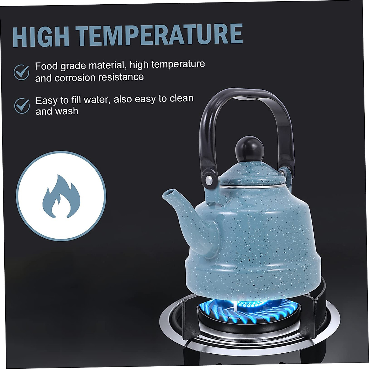 ABOOFAN 2pcs Enamel Kettle Gas Kettle Enamel Teapot Enamel Tea Kettles Drip Teapot China Teapot Insulated Teapot Pottery Teapot Stainless Steel Stovetop Kettle Office Soup Pot Insulation