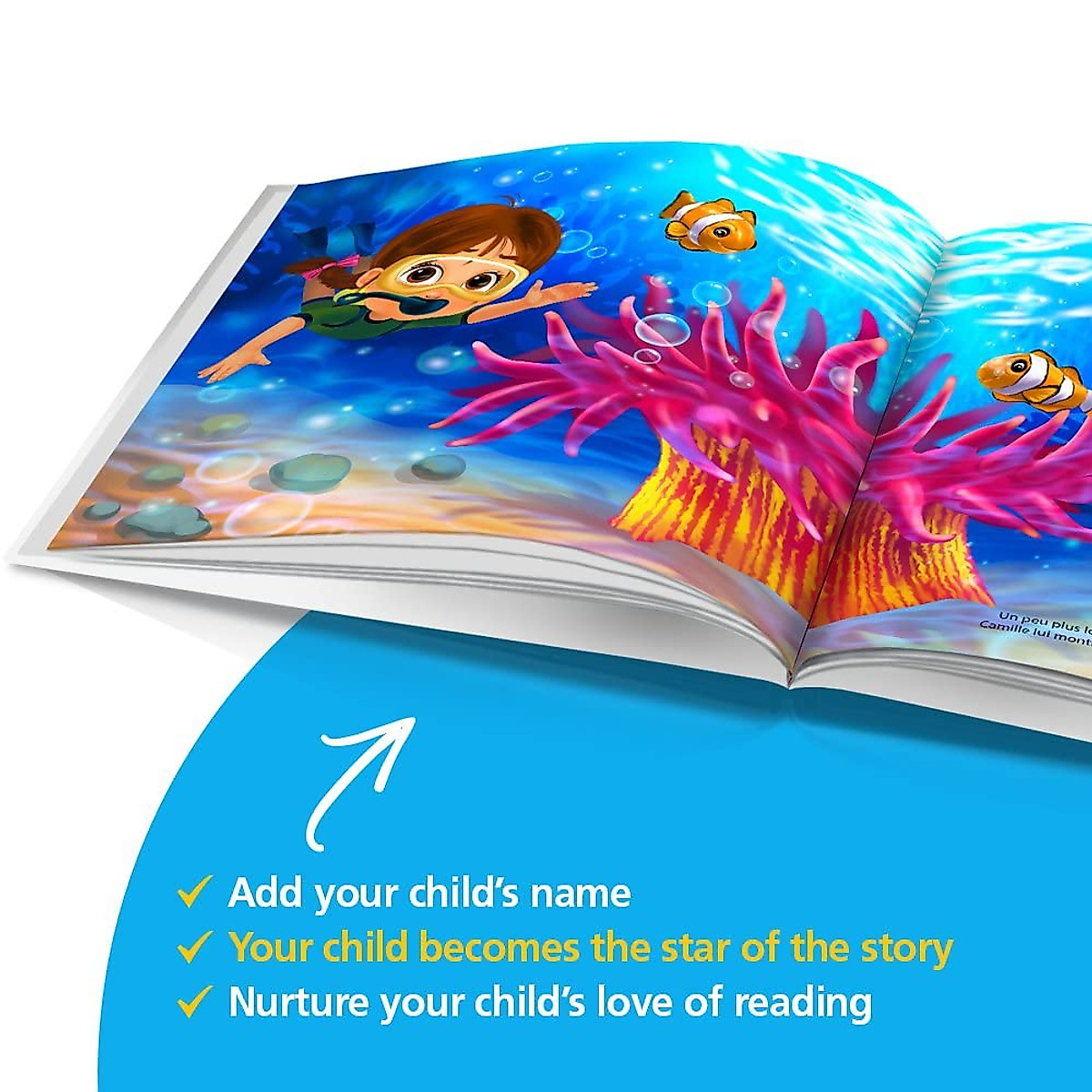 Personalized Story Book by Dinkleboo - "The Underwater Adventure" - for Kids Aged 0 to 8 Years Old - A Story About Exploring The Sea and Meeting Magnificent Sea Creatures - Soft Cover (8"x 8")