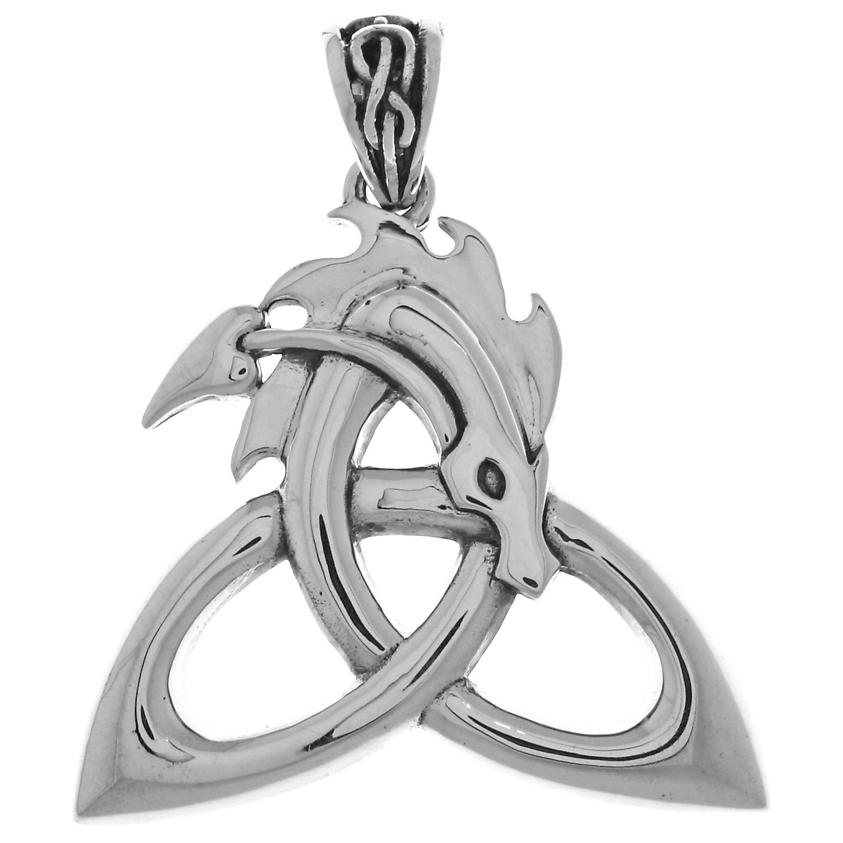 Jewelry Trends Celtic Dragon Trinity Knot Sterling Silver Pendant