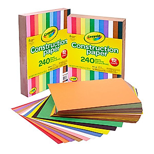 Crayola Construction Paper, 240 Count, Bulk School Supplies For Kids, 2-Pack School Paper