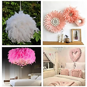 Sowder Turkey Feathers Trim Fringe for Party Wedding Dress Sewing Crafts Costumes Decoration Pack of 2 Yards (White)