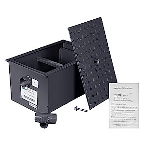 Wentworth 20 Pound Commercial Grease Trap Interceptor for Restaurant Under Sink Kitchen, 10 GPM, WP-GT-10