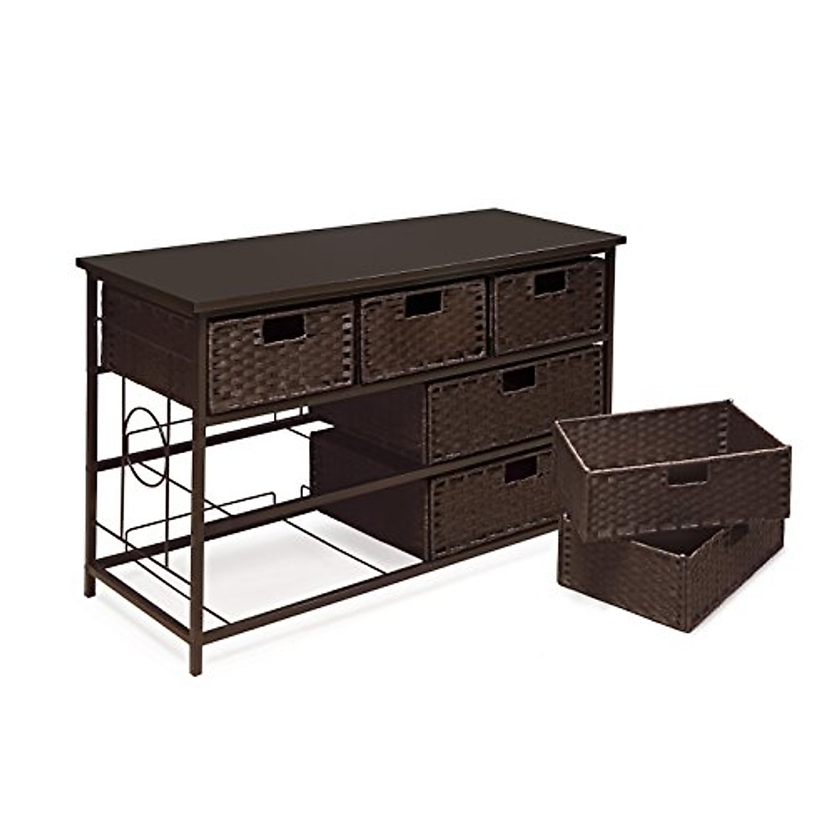 August Collection Wide Seven Basket Drawer Storage Unit