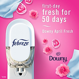 Febreze Odor-Fighting Fade Defy PLUG Air Freshener Refill, Downy April Fresh, (3) .87 fl. oz. Oil Refills