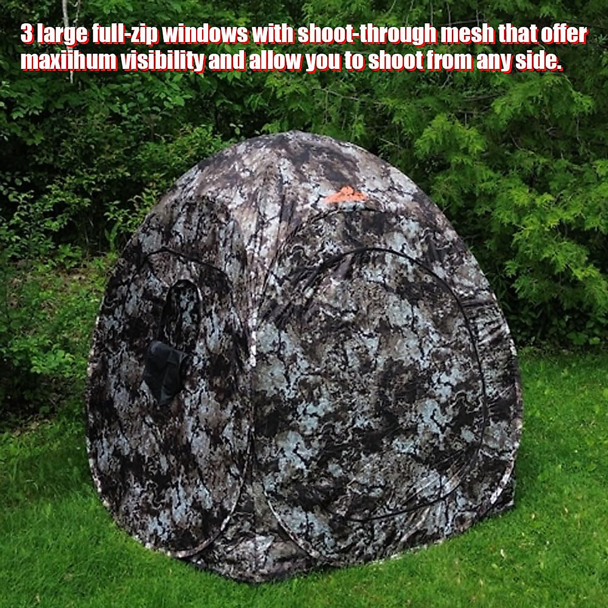 THUNDERBAY 60" x 60" Pop-Up Ground Blind for Deer Turkey Duck Hunting, Bow Hunting, Digital Camo