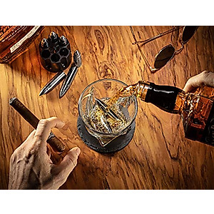 Whiskey Stone Bullets and Whiskey Glasses set of 4