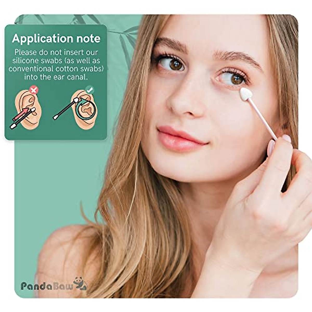 New: PandaBaw® 2 x Reusable Cotton Swabs [Extra Soft] - Silicone Qtip, Reusable Qtips for Ears, Makeup & Travel - Zero Waste Products Reusable Ear Swabs - Eco Friendly Qtips [Pink] - Easy to Clean