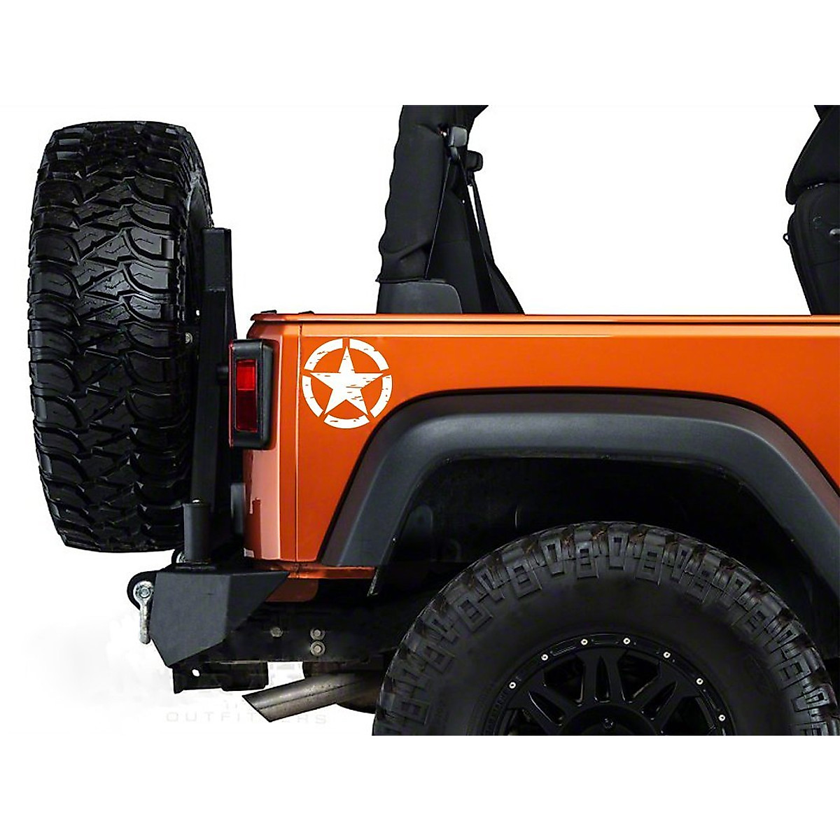 Hooke Road Star Bumper Sticker Body Truck Cars Decals Decoration for Jeep Wrangler YJ TJ JK JL Gladiator Tundra Tacoma F150 RAM Pickup Trucks All Cars - White, 6.3inches