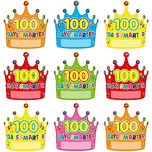 Fancy Land 36 Packs 100 Days Paper Crowns 100th Day of School Crowns for Classroom Supplies