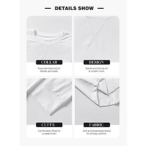 JMIERR Men's 3 Pack Cotton Hipster Hip Hop Longline Crewneck Long Sleeve T-Shirt, T Shirts for men Pack, US 40(M), Black/White/Light Pink