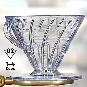 DailyRest V 02 60° Cone Plastic Coffee Dripper, 1-4 Cups, Pour Over Coffee Maker, Reusable Coffee Filter Cup, Slow Brewing Accessories for Home, Cafe, Restaurants