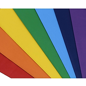 aufodara 7 Pieces 17.7" x 19.5" (45cm x 50cm) Solid Colors Cotton Craft Fabric Bundle Precut Rainbow Patchwork for DIY Sewing Quilting Crafting Artcraft (Rainbow)