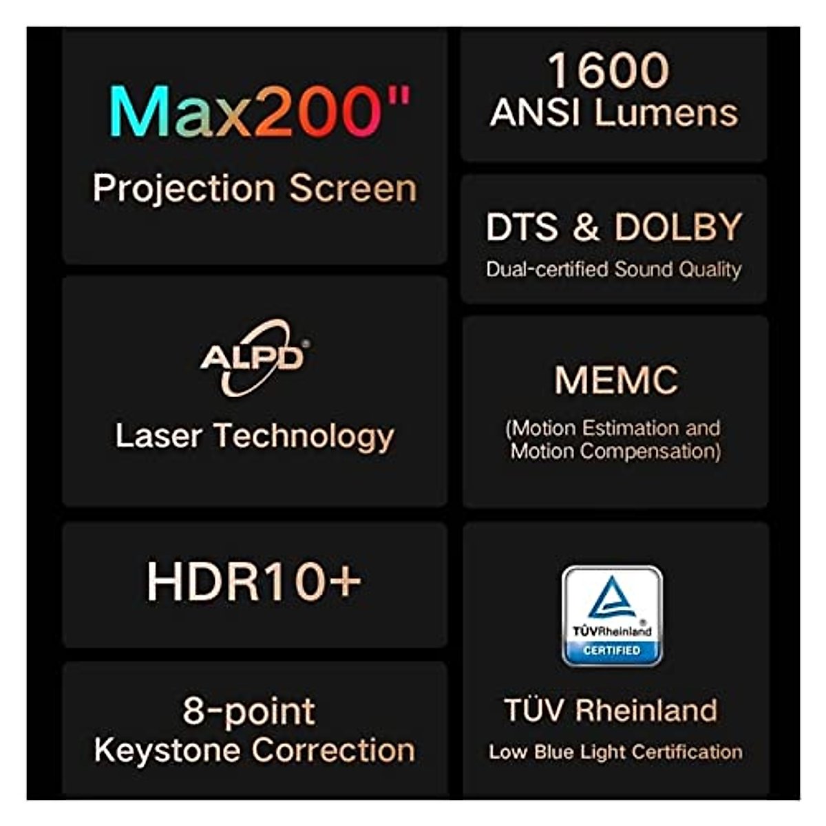 Ultra Short Throw Laser Projection Projector 5G-WiFi Bluetooth Home Theater 1600 ANSI lumens Projector