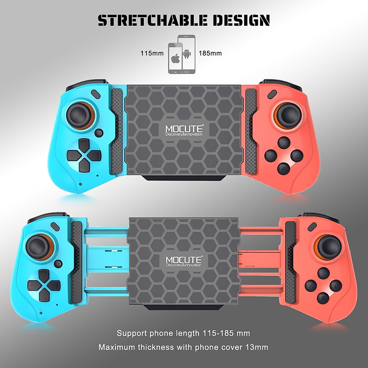 arVin Wireless Gamepad Controller for iPhone, iOS, Android, PC, Phone Game Controller for iPhone 15/14/13/iPad/MacBook/Samsung Galaxy S23/22/21/TCL/Tablet/Call of Duty Mobile/Genshin Impact/Diablo