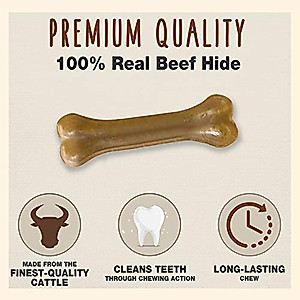 Cadet Premium Grade Pressed Beef Hide Bones 6.5 Inch, 12 Pack