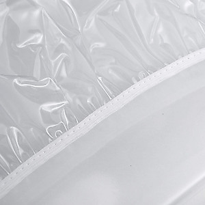 LIBERECOO Clear Round Fitted Vinyl Tablecloth for 56" Table - Heavy Duty Elasticized Table Cover Elastic Edged Plastic Tablecloth Protector (Best for 48" to 54" Round Table)