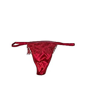 Victoria's Secret Very Sexy Fringe V-String Rhinestone Panty Color Red New (Medium)
