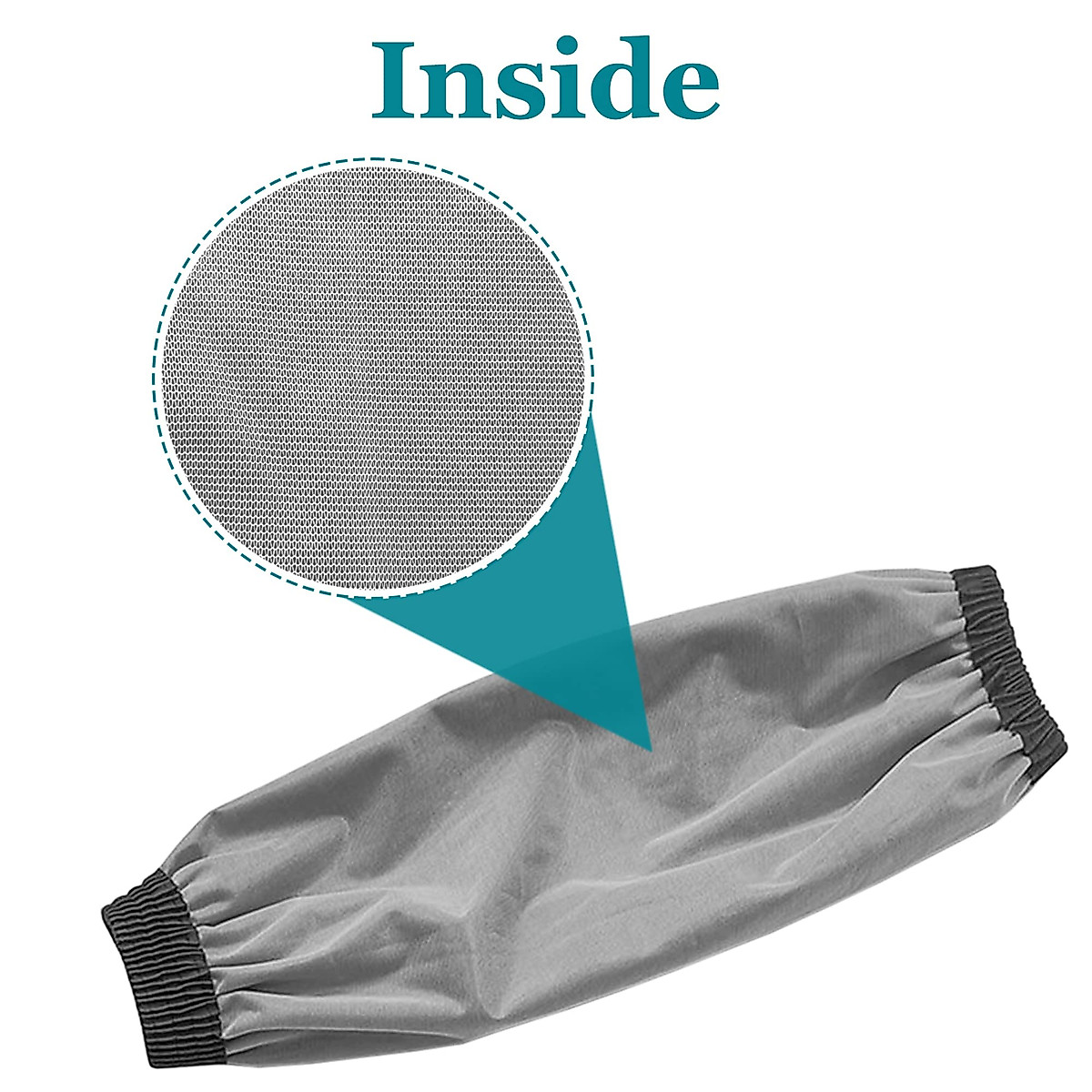 Yzurbu 2 Pairs Arm Sleeves Covers, PU Oversleeves Protector for Arm with Four-Needle Elastic Cuffs, Waterproof, Oilproof, Acid and Alkali Resistant