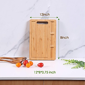 InnoStrive Cutting Board 100% Organic Bamboo Cutting Board For Kitchen Durable Chopping Board For Meats Bread Fruits With Deep Juice Croove…
