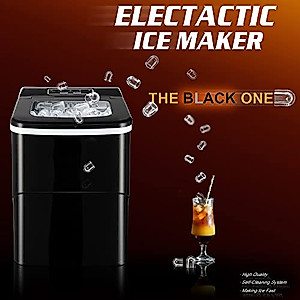 Ice Maker Countertop, Efficient Easy Carry Ice Machine,30Lbs/Day,Ideal for Restaurant, Bars, Home and Offices, Includes Scoop