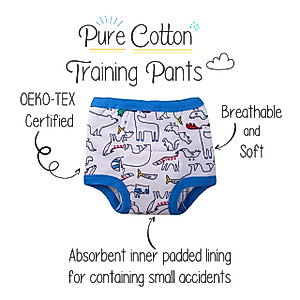 Lamaze Baby Boys' Super Combed Natural Cotton Training Pants, 4 Pack, Green, 2T