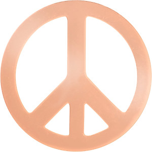 Body Candy 14G Women PVD Stainless Steel Rosy Retro Peace Sign Barbell Tongue Ring Body Piercing Jewelry 5/8”