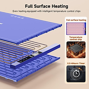 Warming Mat for Food,Full Surface Fast Heating,Roll Up Portable Food Warming Mat,6 Temperature Settings,Silicone Food Warmer with Longer Power Cord for Party,Buffets,Gathering,Holidays-25x16inch